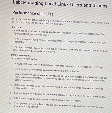 Solved Lab Managing Local Linux Users And Groups