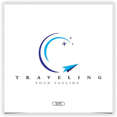 비행기 여행 로고 프리미엄 우아한 템플릿 벡터 Eps 10 프리미엄 벡터