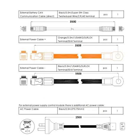 Pylontech M1 External And Internal Cable Kit For H32148 Bms 100 200