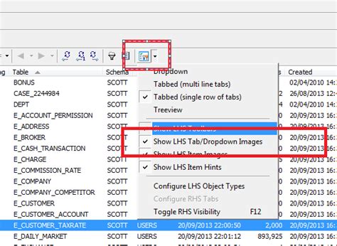 Icons Missing Multi Line Tabs In Schema Browser After Restarting Toad For Oracle 4333362