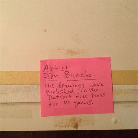 Joe Buechel Original Line Drawing Picking Lillys Detroit Free Press