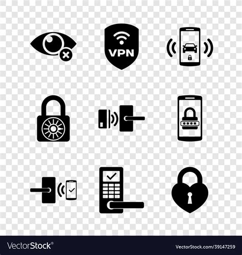 Set Invisible Or Hide Shield With Vpn Wireless Vector Image