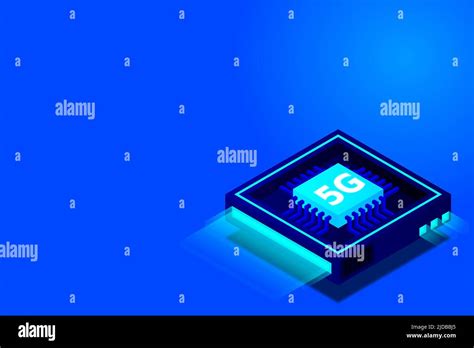5g Network Processor Illustration Mobile Wireless Internet Of Next Generation Isometric
