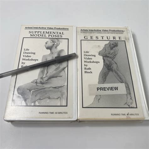 Supplemental Nude Model Poses Ruth Block Art Drawing Vhs 1990 Lot Of 2