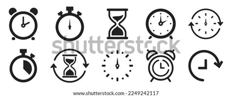 Clocks Icons Set Set Timer Clock Stock Vector Royalty Free Shutterstock