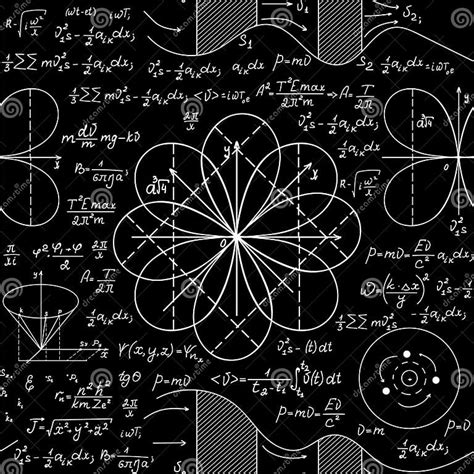 Math Scientific Vector Seamless Pattern With Handwritten Equations Formulas And Calculations
