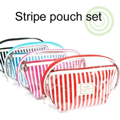 투명 스트라이프 파우치 세트 홈플러스 택배배송