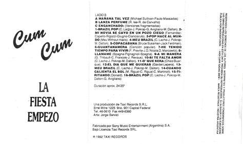 Various Artists Cum Cum La Fiesta Empezo Cassette Rip Various Artists Free