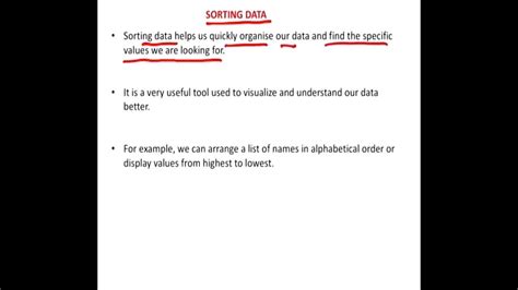 Sorting Data Computer Computerknowledge Computers Edutech1975 Youtube