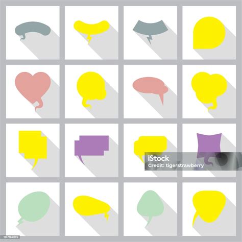 만화 연설 거품의 집합입니다 디자인 요소에 대 한 말풍선입니다 그림자 컬렉션 화려한 평면 스타일 아이콘입니다 벡터 일러스트