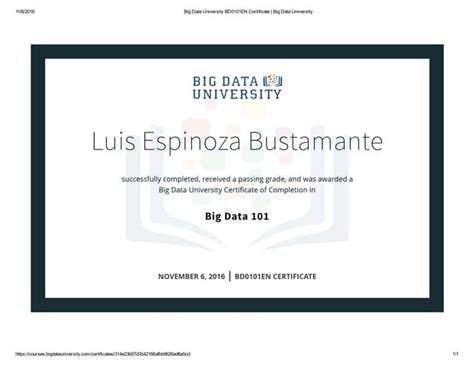 Big Data University Bd0101en Certificate Big Data University Ppt