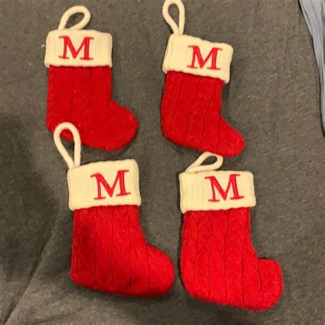 Holiday 4st Nicholas Square Mini M Initial Stockings Small Stockings