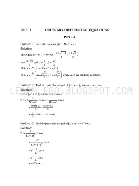 Engineering Mathematics Ii Unit 1 Pdf Teaching Mathematics Science