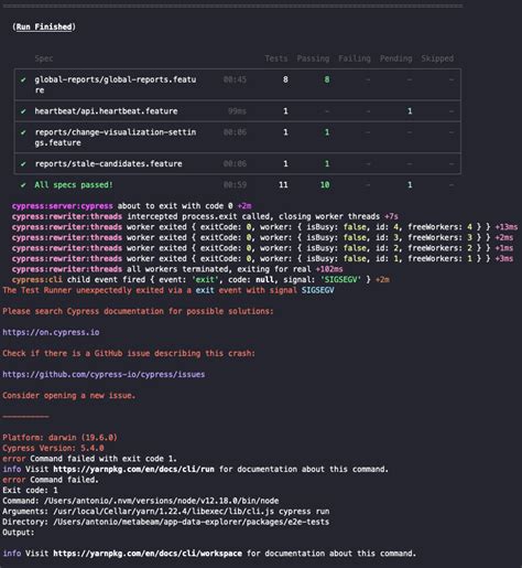 Cypress Test Runner Unexpectedly Exited Via A Exit Event With Signal