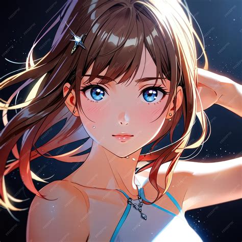 Detailed Anime Style Female With Brown Hair Premium Ai Generated Image