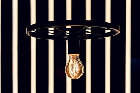 Premium Photo Vintage Warm Bar Light Bulb With Abstract And