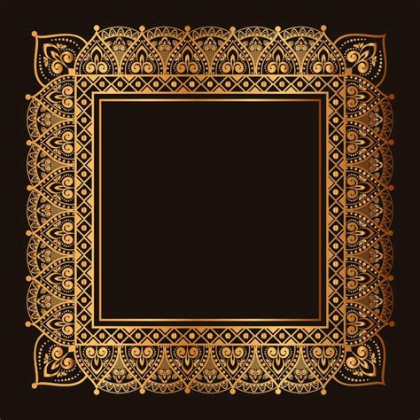 Vintage Border Frame Rectangle Gold