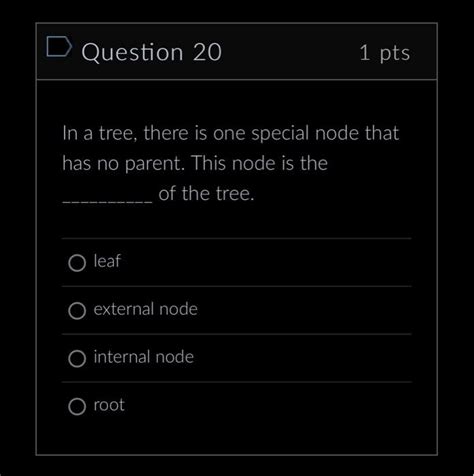 Solved Question Pts In A Tree There Is One Special Chegg Com