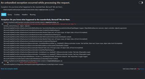 ASP NET Core 7 Has Built In Dark Mode For Error Pages