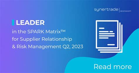 Synertrade On Linkedin Leader In The Spark Matrix Srm And Risk Management
