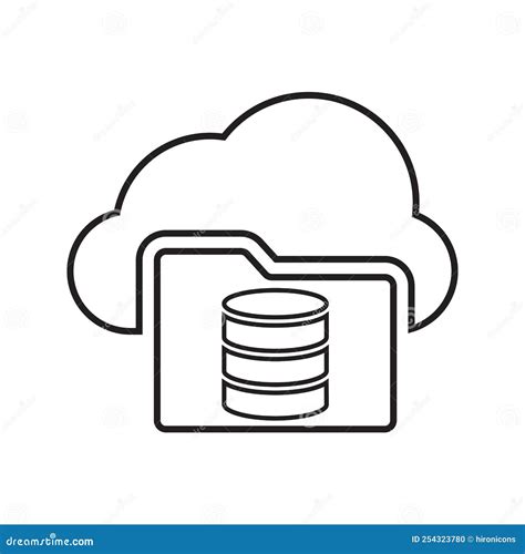 File Storage Cloud Database Outline Icon Line Art Vector Stock Vector Illustration Of