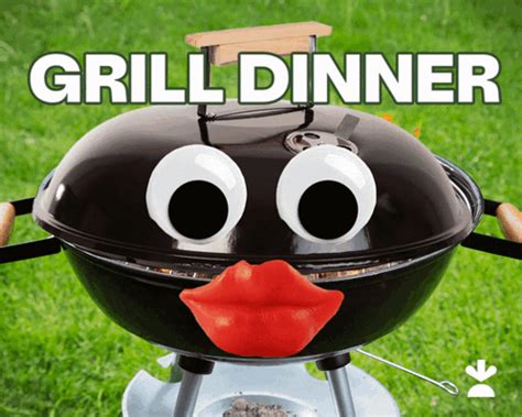 Animated Barbecue Grill Funny Face 