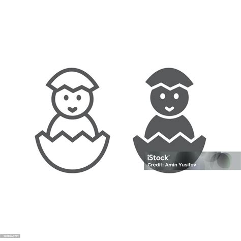 병아리는 달걀 라인과 문양 아이콘 부활절과 휴일 계란 기호 벡터 그래픽 흰색 배경에 선형 패턴 Eps 10에 병아리 10에 대한 스톡 벡터 아트 및 기타 이미지 Istock