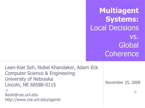 Ppt Multiagent Systems Local Decisions Vs Global Coherence Powerpoint Presentation Id4189783