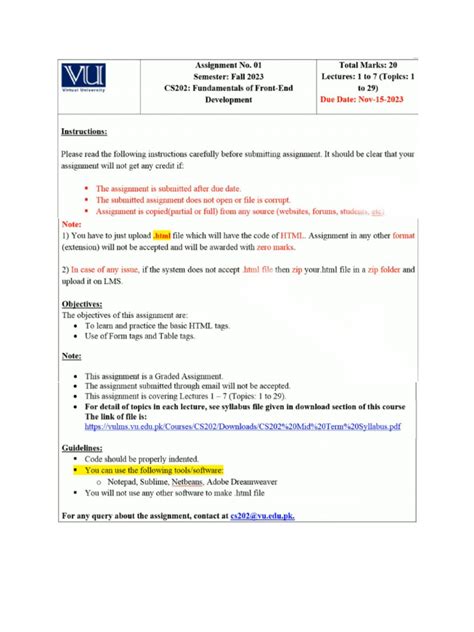 Cs202 Assignment 1 Pdf