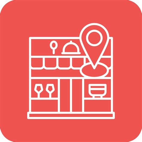 레스토랑 위치 아이콘 프리미엄 벡터