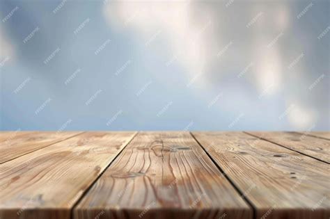 Wood Table On Gradient Background Premium Ai Generated Image