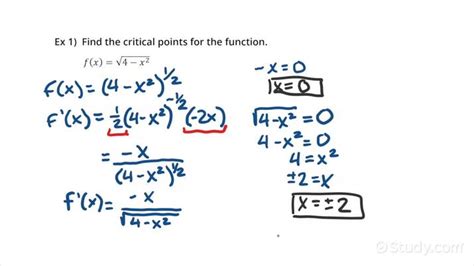 How To Find Critical Points Of A Function By Finding Where The First