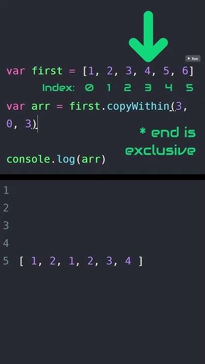 2 Copywithin Js Array Methods Under A Minute Shorts Youtube