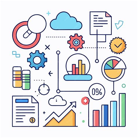 Business And Finance Data Visualization With Charts Graphs And Icons Premium Ai Generated Vector