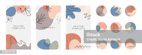 편집 가능한 Insta 스토리 템플릿 및 하이라이트 커버 번들 개념에 대한 스톡 벡터 아트 및 기타 이미지 개념 그래픽 프린트 꽃 식물 Istock