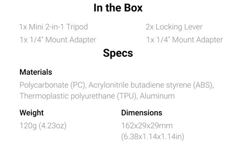 Insta Mini Tripod In For GO X Link ONE RS ONE X ONE X ONE R GO Black Amazon Co Uk