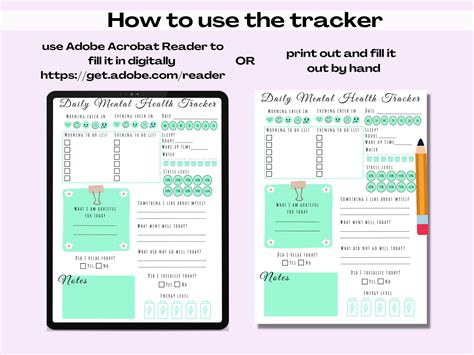 Daily Mental Health Tracker Printable Pdf Daily Mood Tracker Mood