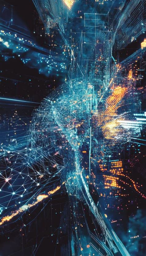 Json Stunning Digital Art Of Big Data And Machine Learning In A Futuristic Cyberspace Setting