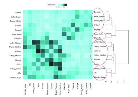 Dendrogram And Heatmap Of Pairwise Pearson Correlation Coefficient