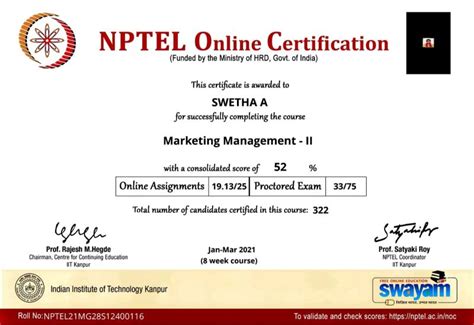 Swetha A On Linkedin Learningjourney Digitalmarketing Onlinemarketingmanagement Nptel