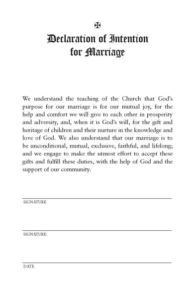 ChurchPublishing Org Declaration Of Intention For Marriage With Gender Neutral Language Free