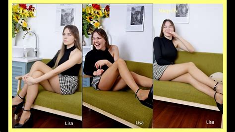 [4k세로]커스 커피스타킹 미니스커트 쇼파 위에서 모델 촬영 직캠 Stockings Miniskirt Youtube