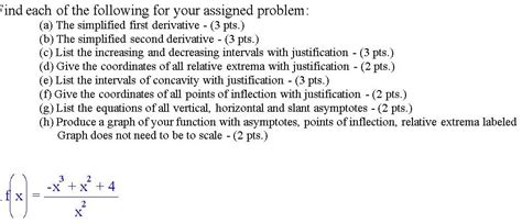 Solved Ind Each Of The Following For Your Assigned Problem