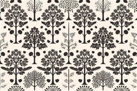 Premium AI Image A Pattern With The Leaves And The Word Tree On A Beige Background