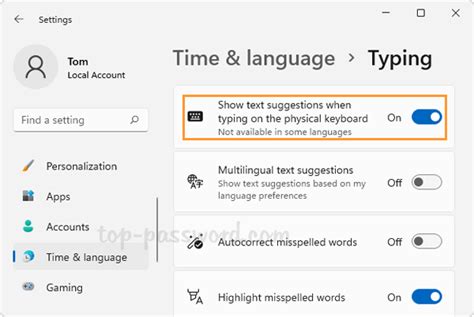 How To Make Windows Show Text Suggestions When Typing Password