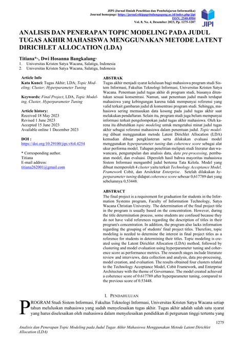 pdf analisis dan penerapan topic modeling pada judul tugas akhir
