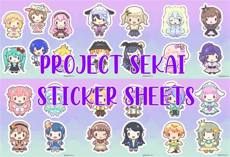 Project Sekai Sticker Sheets Etsy