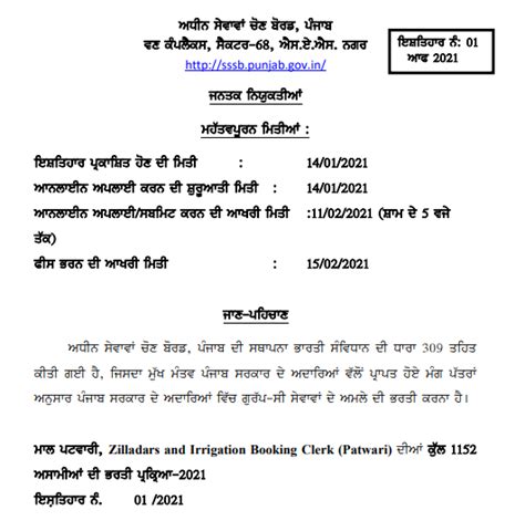 Punjab Patwari Recruitment 2021 Exam Dates Updated For 1152 Patwari Post