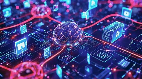 Abstract Digital Network With Glowing Nodes And Connections Stock Video Video Of Futuristic