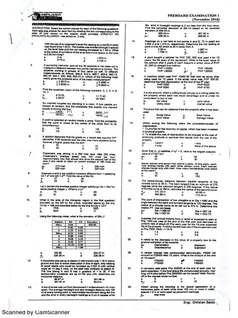 Mathematics Surveying And Transportation Engineering Pe1 Pdf
